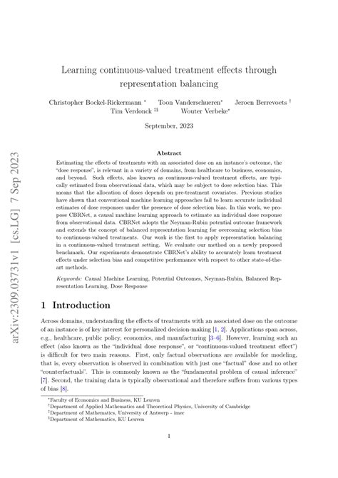 Pdf Learning Continuous Valued Treatment Effects Through