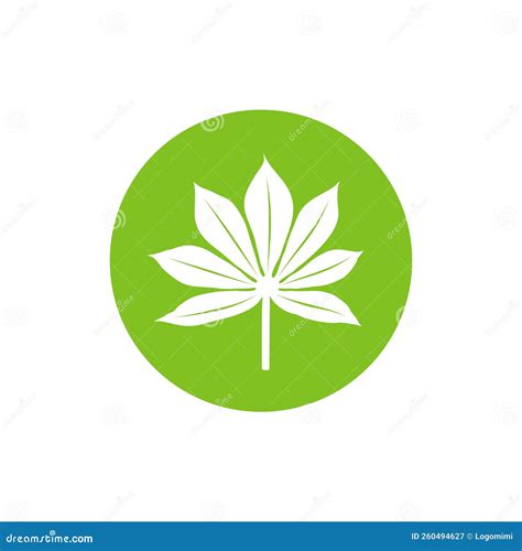 Cassava Leaf Icon Design Flat Style Illustration Stock Vector