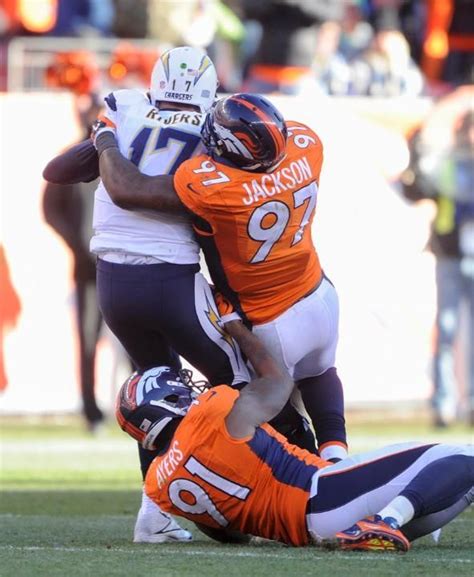Malik Jackson And Robert Ayers Denver Vs Chargers 01 12 14