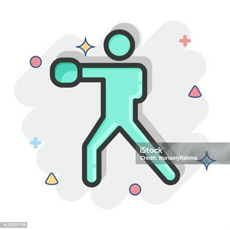 아이콘 복싱 전투 스포츠 기호와 관련된 만화 스타일 편집 가능한 간단한 디자인 간단한 그림권투 championship에 대한