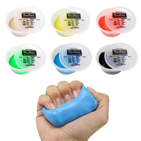 Cando Theraputty Plus Hand Exercise Putty 2oz 6 Piece Set For
