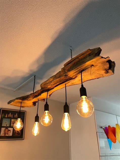 Lampara Techo Rustic Lighting Wood Light Fixture Rustic House