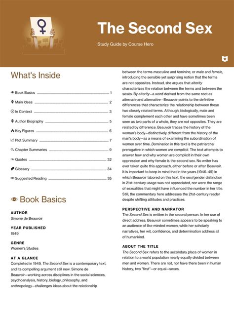 The Second Sex Whats Inside Pdf Simone De Beauvoir Social Science