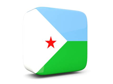 Glossy Square Icon D Illustration Of Flag Of Djibouti