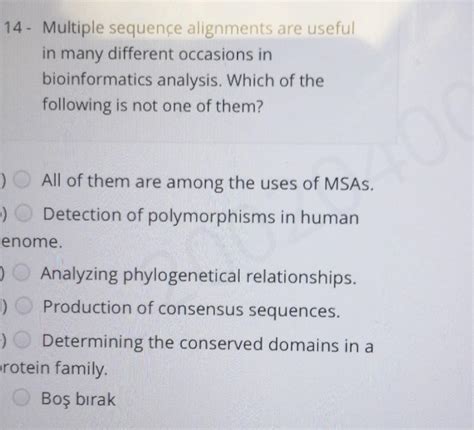 Solved 14 Multiple Sequence Alignments Are Useful In Many