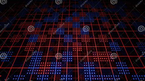 A Digital Cybernetic Structure Made Of Lattices And Dots Abstract Background Screensaver Stock
