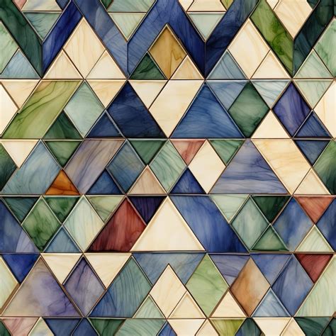 Premium AI Image Colorful Abstract Tiled Pattern With Different Shapes Tiled