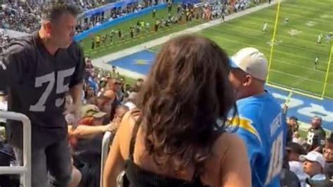 Chargers Raiders Fans Come To Blows During Game At Sofi Stadium Fox News