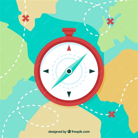 Premium Vector Flat Map Compass Background Premium Vector Flat Map Compass Background