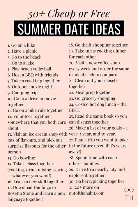 50 Summer Date Ideas For An Affordable And Fun Time