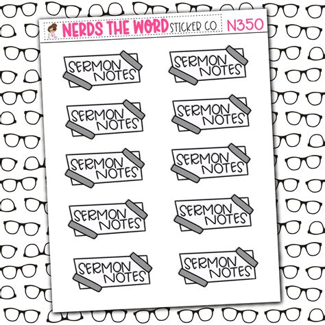 Sermon Notes Sticker Sheet Nerds The Word Sticker Co