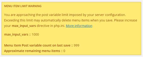 워드프레스 메뉴 항목을 더 이상 추가할 수 없는 문제가 발생하는 경우 워드프레스 정보꾸러미