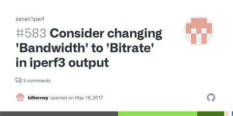 Consider Changing Bandwidth To Bitrate In Iperf3 Output Issue