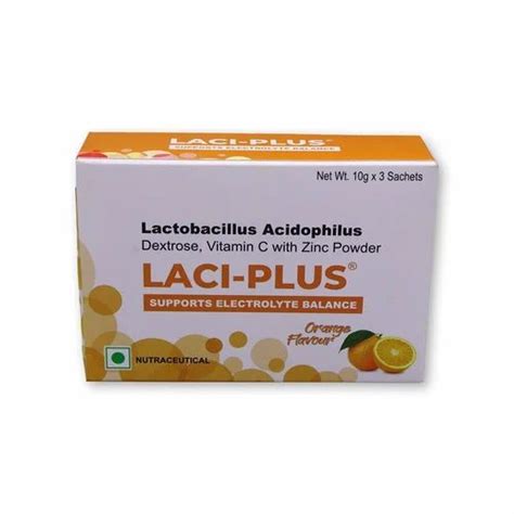 Laci Plus Orange Flavour Lactobacillus Acidophilus Packaging Type Box