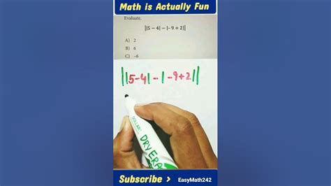 Evaluate 5 4 92 Absolutevalue Shorts Algebra Youtube