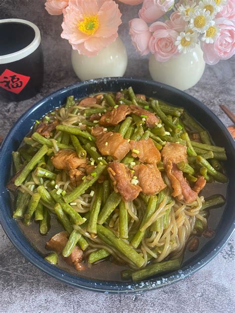 【豆角五花肉炖粉条的做法步骤图，怎么做好吃】晓筱家下厨房