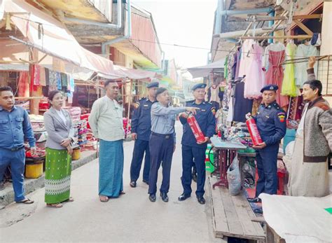 ရခိုင်ပြည်နယ် မောင်တောမြို့၌ မြို့မဈေးကြီးအား မီးဘေးအန္တရာယ်ကြိုတင်ကာက