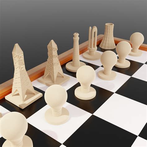 Chess Set Modern 3d Print File Stl Chess Set Premium Chess Set