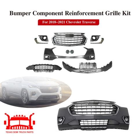 Front Complete Bumper Grille With Fog Lights Fits 2018 2021 Chevrolet