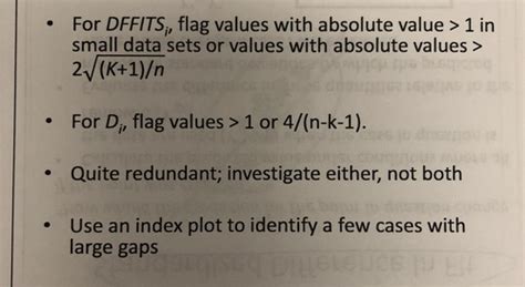 regression diagnostics flashcards quizlet