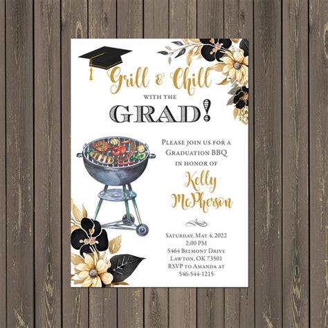 Bbq Graduation Invitation Samples Grill And Chill Graduation Party