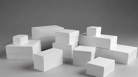 생생한 배경에 클립 경로가 있는 다양한 흰색 상자의 고품질 3d 렌더링 선물 패키지 배경 가방 배경 클립 배경 이미지