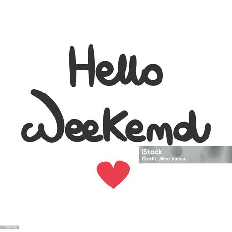 귀여운 벡터 핸드 레터링과 서 예 안녕하세요 주말 견적 그림 카드에 대 한 흰색 바탕에 개념에 대한 스톡 벡터 아트 및 기타 이미지 개념 개념과 주제 검은색 Istock