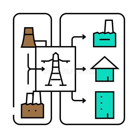 Distributed Generation Electric Icon Color Illustration Stock Vector Illustration Of