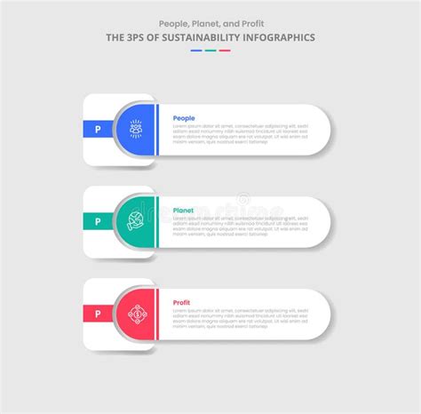 3p Sustainability Concept For Infographic With Drop Shadow Style With