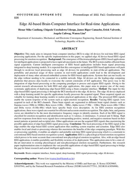 Pdf Edge Ai Based Brain Computer Interface For Real Time Applications
