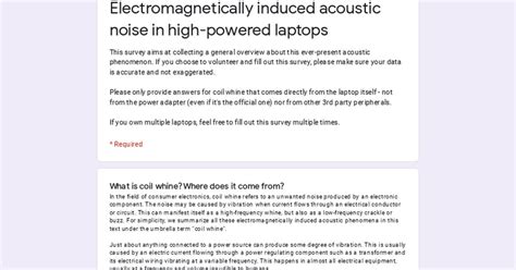 Survey Electromagnetically Induced Acoustic Noise In High Powered
