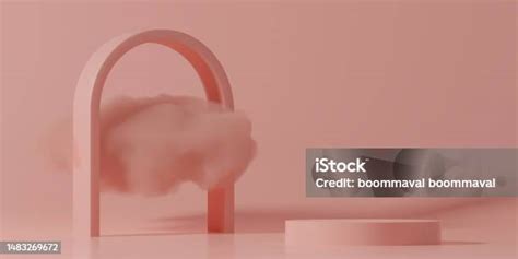 3d 구름 진정 산호 연단 또는 포장 프리젠테이션 및 화장품을 위한 무대 모형 스탠드 제품 장면 배경입니다 3d 연단 무대 그림 0명에 대한 스톡 사진 및 기타 이미지