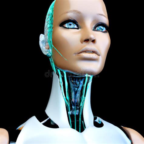 Cyber Girl Humanoid Robot With Artificial Intelligence Digital 3d