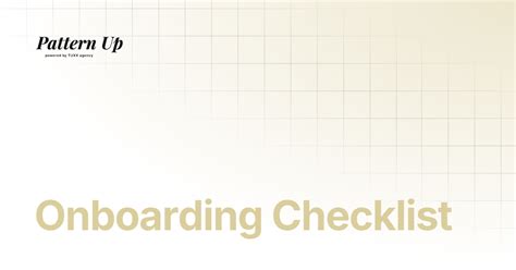 Onboarding Checklist Pattern Up Help Library