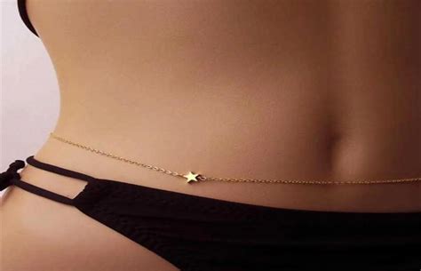 Bijoux2735 Gold Star Body Waist Chain Lightweight Beach Belly Jewelry