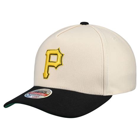 Mens Pittsburgh Pirates Mitchell And Ness Cream Stretch Snapback Hat