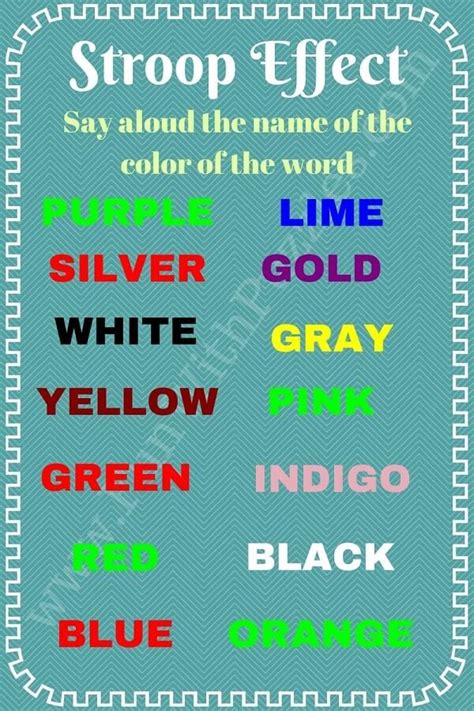 Stroop Effect Can You Pass This Color Test