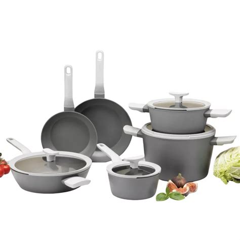 Berghoff® Berghoff Leo 10pc Nonstick Ceramic Cookware Set With Glass Lid Grey Belk