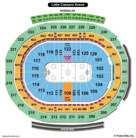 Seating Chart Detroit Red Wings Educational Chart Resources