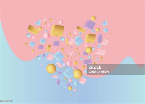 3d 그림의 심장 기호 현실적인 벡터 프리미티브 구성 3차원 형태에 대한 스톡 벡터 아트 및 기타 이미지 3차원 형태 가리기 구도 Istock