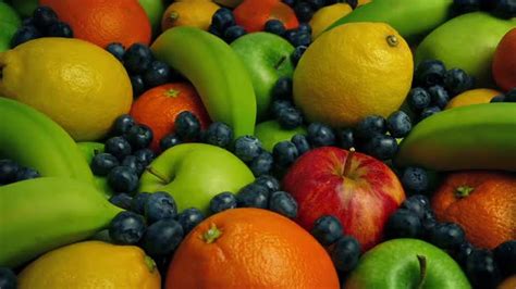 Passing Colorful Fruit Buffet Stock Footage Videohive