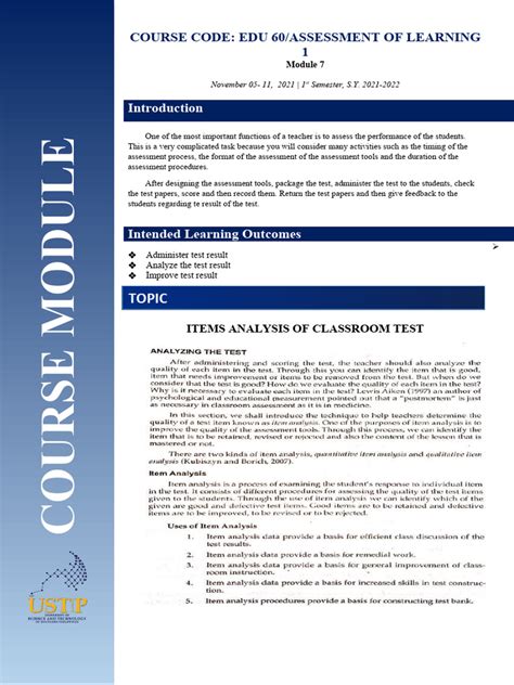 Module 7 Administering Analyzing And Improving Tests Pdf