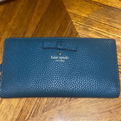 Kate Spade Bags Kate Spade Dark Teal Pebbled Wallet Poshmark