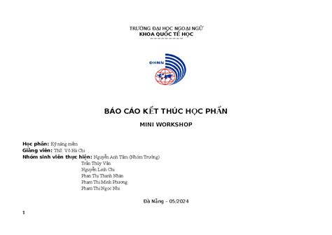 Báo cáo KTHP KNM TRƯỜNG ĐẠI HỌC NGOẠI NGỮ KHOA QUỐC TẾ HỌC BÁO CÁO KẾT THÚC HỌC PHẦN Studocu