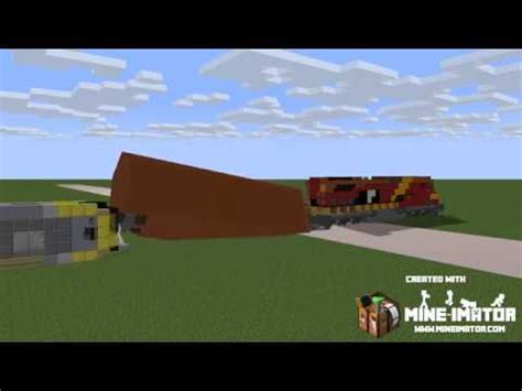 Minecraft Animation Train Crash Youtube