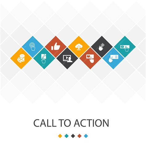 행동 유도 유행 Ui 템플릿 인포 그래픽 개념 다운로드 여기를 클릭하십시오 구독 문의 아이콘 프리미엄 벡터