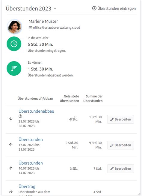 Spalten überlagern Sich In Der Überstundenübersicht Bei Kleinen Geräten