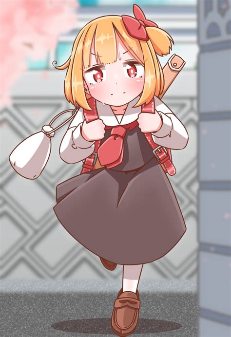Safebooru 1girl Backpack Bag Blonde Hair Blurry Blurry Background