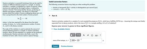 solved neutron activation is a powerful technique that can