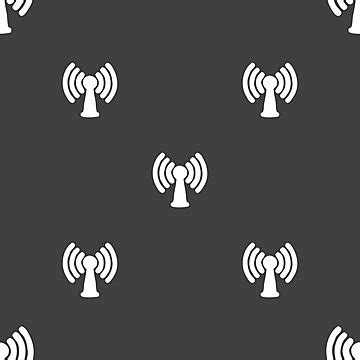 A Vector Seamless Pattern Of Wifi And Internet Icons On A Gray Background Vector Wireless